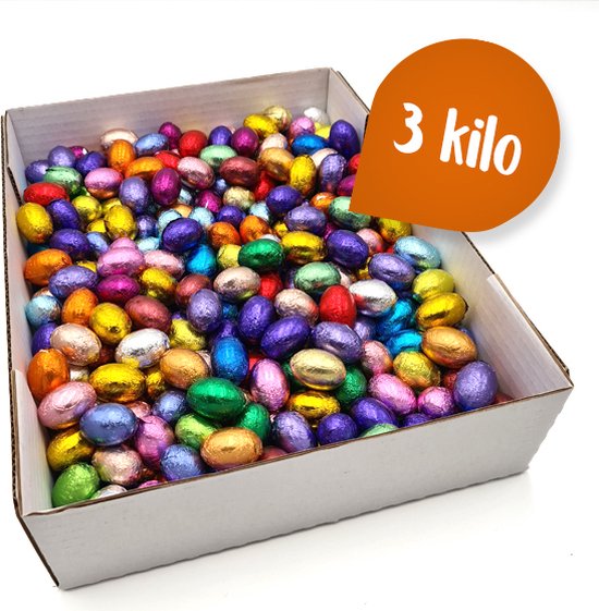 3KG Paaseitjes | Paas Chocolade | Originele Bakkers Staniol Eitjes ...