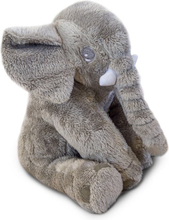 Deryan Luxe Olifant Knuffel - Olifant - Knuffeldier 20 cm - Grijs | bol