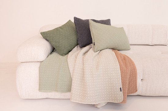 Linolux Sprei Stonewashed Mineral Green 220 x 260 | bol