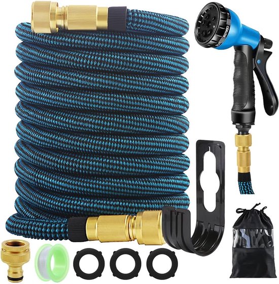 Flexibele tuinslang, 15 m uitbreidbare waterslang, rekbare flexibele ...