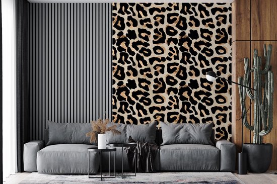 Behang - Fotobehang Dierenprint - Panter - Vlekken - Luxe - Breedte 190 cm x hoogte 260 cm | bol