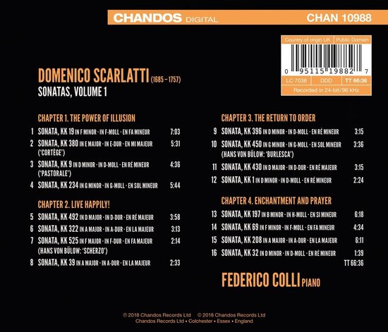 Federico Colli - Scarlatti: Piano Works, Vol.1 (CD), Federico Colli ...