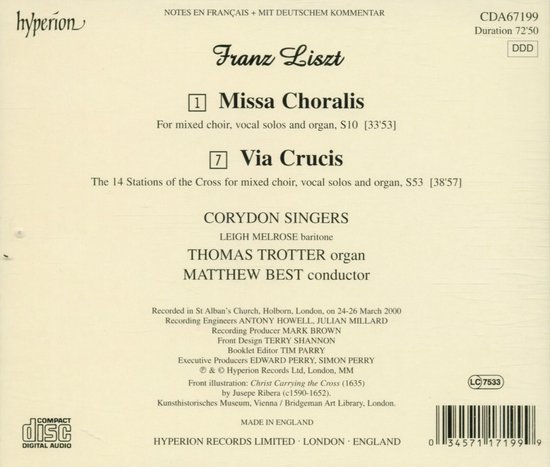 Corydon Singers, Thomas Trotter, Matthew Best - Liszt: Missa Choralis ...