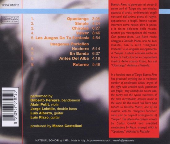 Luis Rizzo - Opustango (CD), Luis Rizzo | Muziek | bol.