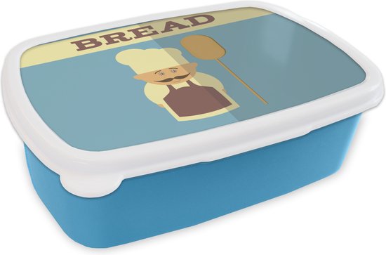 Broodtrommel Blauw - Lunchbox - Brooddoos - Brood - Bakker - Vintage ...
