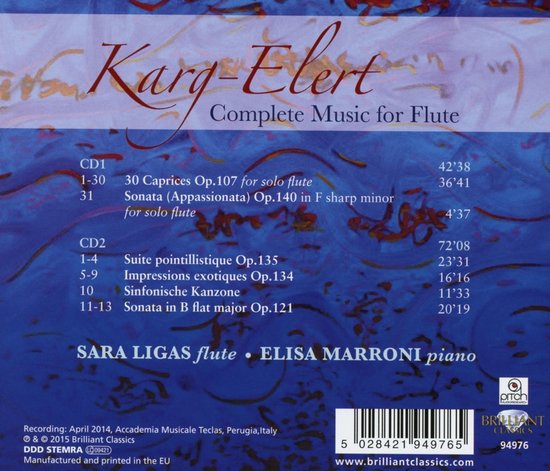 Sara Ligas - Karg-Elert: Complete Music For Flute (CD), Sara Ligas | CD ...