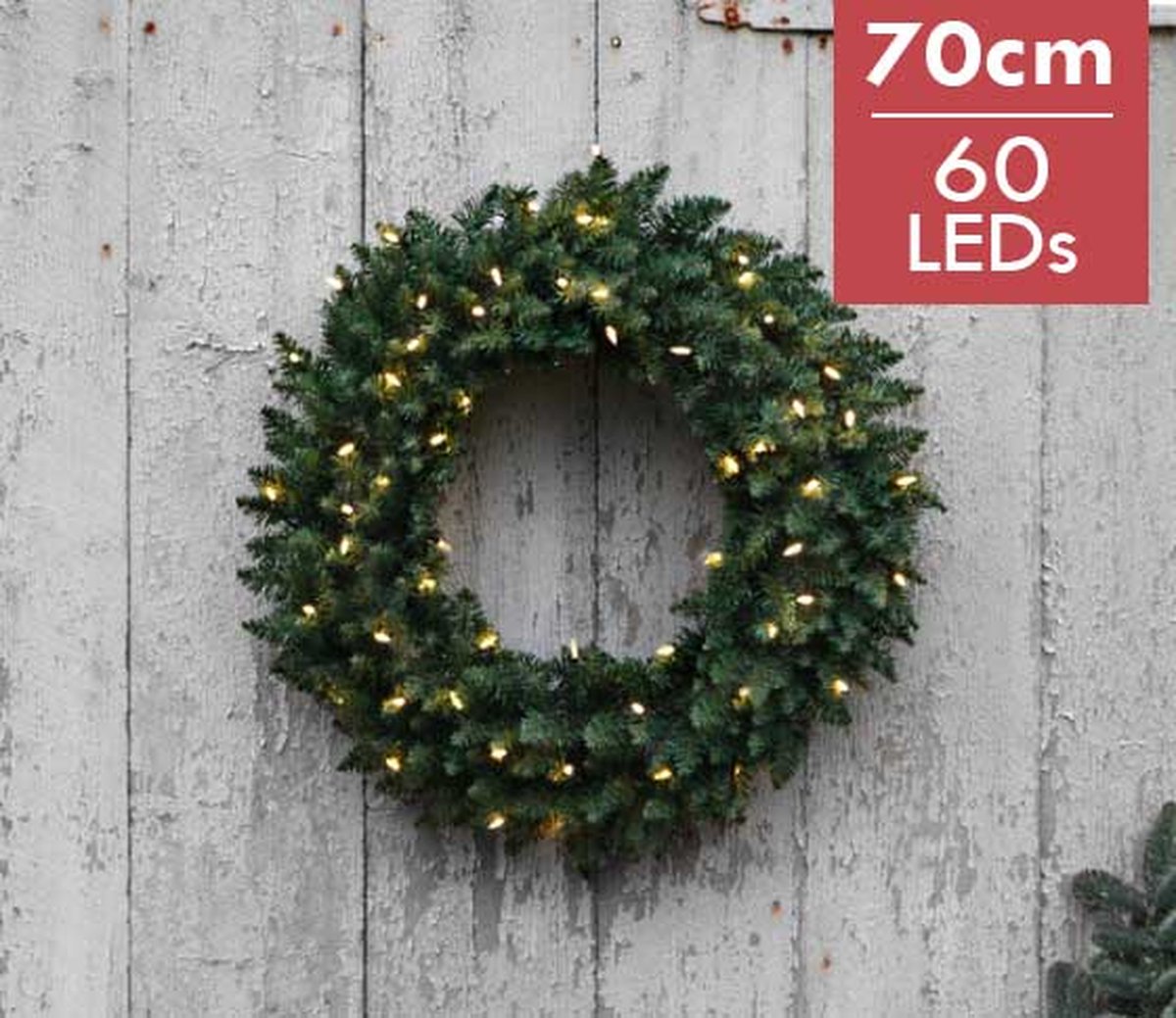 Verlichte Kerstkrans Calgary 70cm Ook Geschikt Voor Buiten Lichtkleur Warm Wit