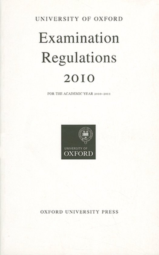 University of Oxford Examination Regulations | 9780199586660 | Boeken ...