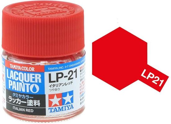 Tamiya LP-21 Italian Red - Gloss - Lacquer Paint - 10ml Verf potje | bol