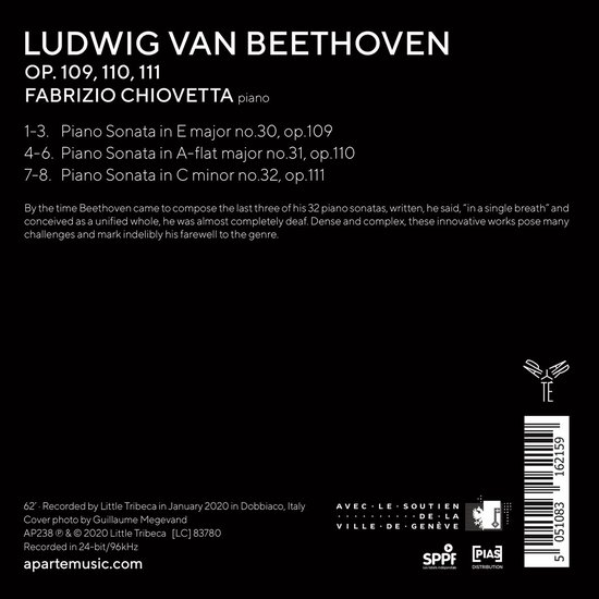 Fabrizio Chiovetta - Beethoven Op. 109 110 111 (CD), Fabrizio Chiovetta ...
