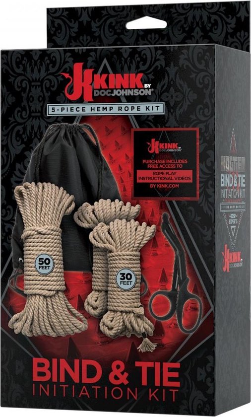 Doc Johnson - Kink - Bind & Tie Initiation Kit - 5 Piece Hemp Rope | bol.com