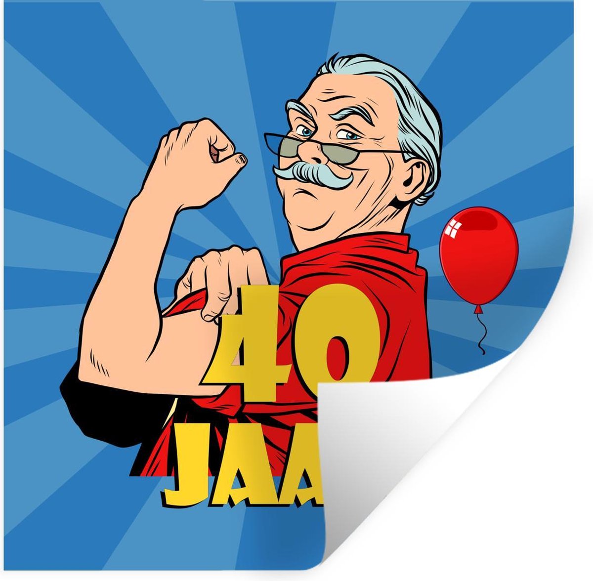 Muurstickers - 40 Jaar verjaardag man - Jubileum - 100x100 cm ...