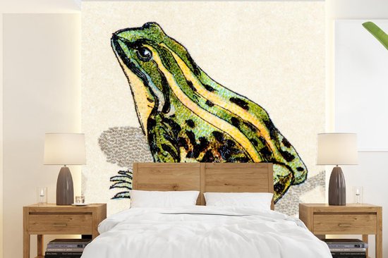 Behang - Fotobehang Kikker - Dieren - Wit - Breedte 240 cm x hoogte 260 ...