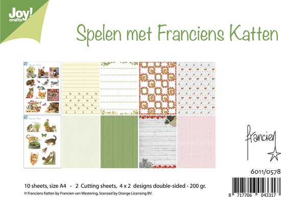 Joy! Crafts Papierset - Spelen met Franciens Katten A4 - 10 vel - 2 ...