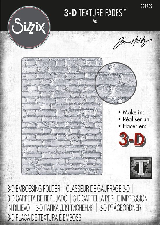 Sizzix 3D Embossing Folder - Texture Fades - Brickwork | bol.com