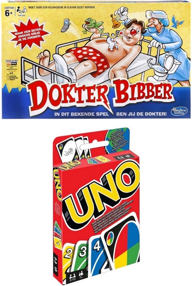 Spellenbundel - 2 Stuks - Dokter Bibber & Uno | Games | bol.com