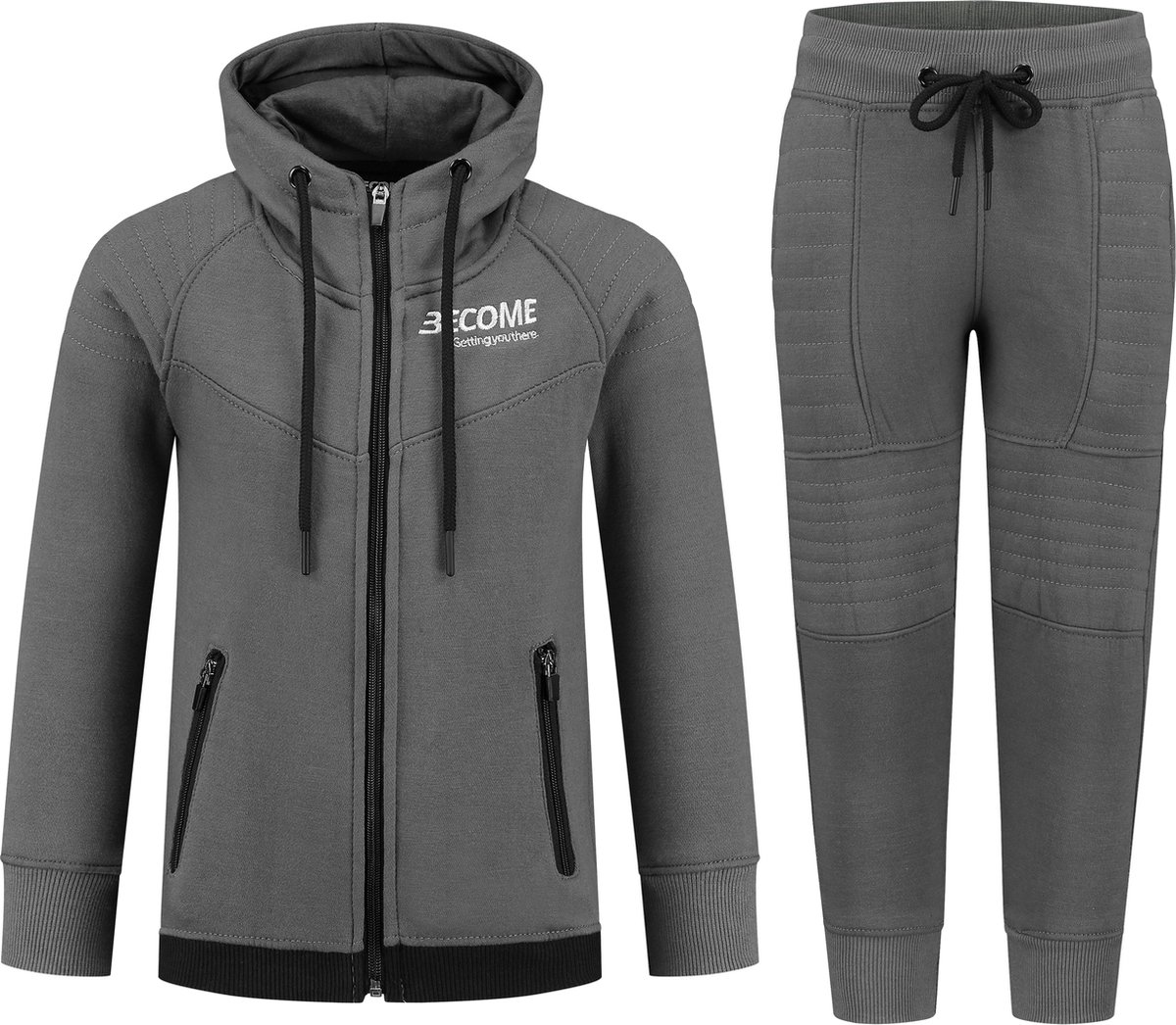 BECOME Joggingpak Jongens - Trainingspak kinderen - Kids - Grijs | bol.com