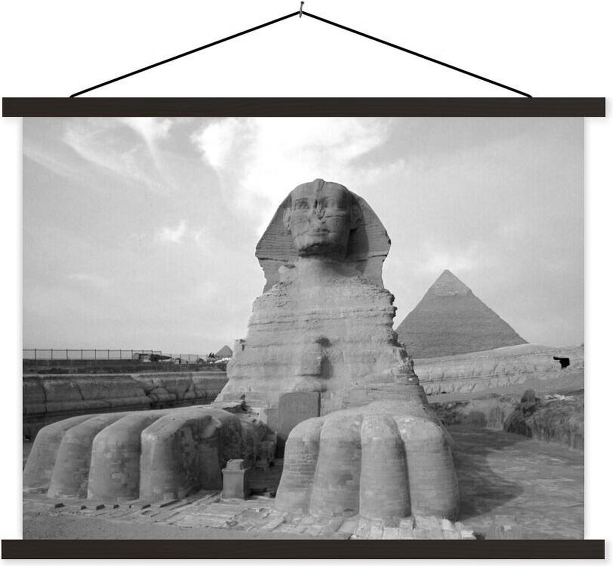 Sfinx voor piramides Giza Egypte - zwart wit | bol.com