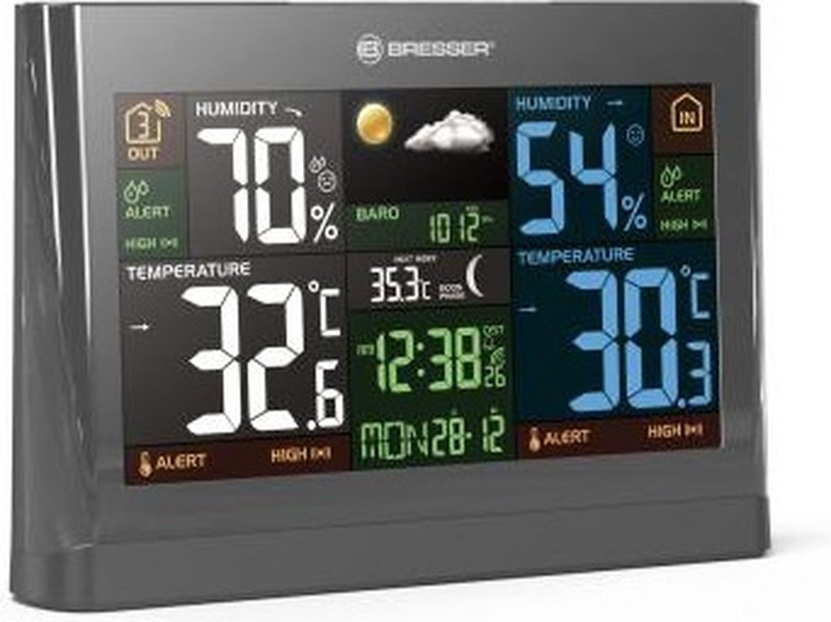 Bresser Weerstation - Met Kleurenscherm en Radiowekker - Voor Binnen ...