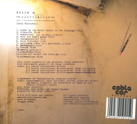 Helge Schneider - Party People (Beim Fleischer) (CD), Helge Schneider ...