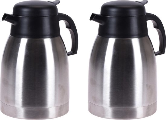 3x stuks koffie/thee thermoskannen RVS 1500 ml - Isoleerkannen voor warme / koude dranken | bol