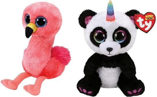Ty - Knuffel - Beanie Boo's - Gilda Flamingo & Paris Panda | bol.com