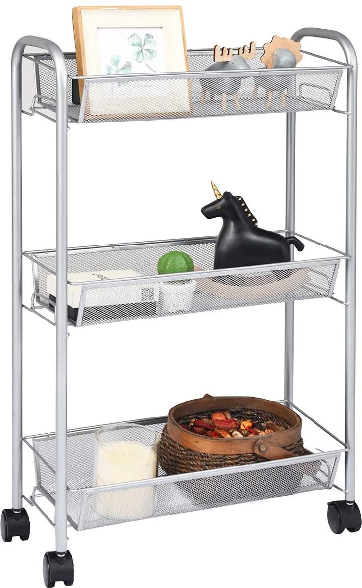3-laags gaas rollend opslag karretje, metalen rollend karretje met ...