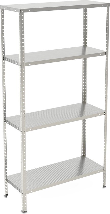 Opbergrek metaal verzinkt 4 planken - stellingkast staal tot 160 kg ...