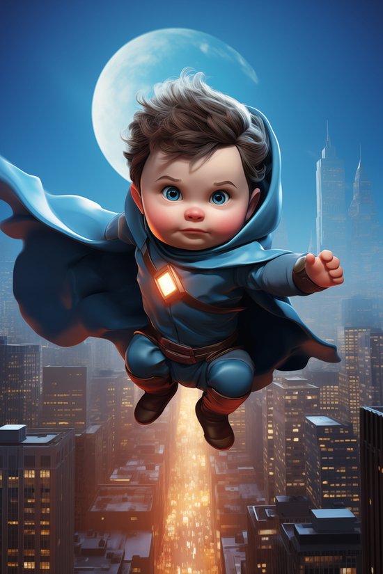 Superheld Poster | Kinder Superheld | Baby met Superkrachten ...
