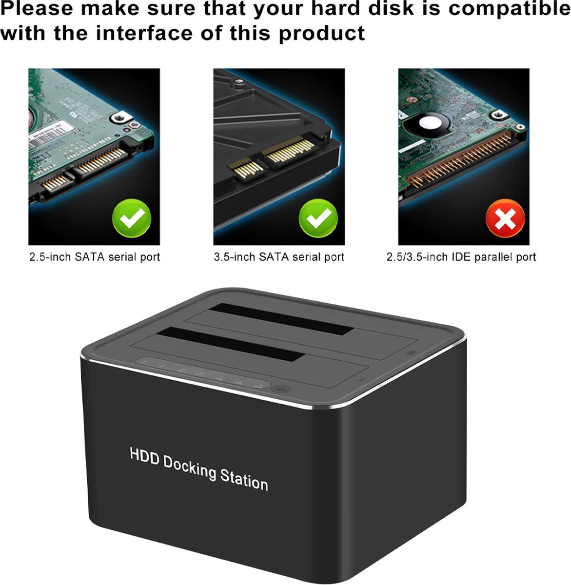 HDD Docking Station - Docking Station Laptop/Desktop - Harde Schijf - USB 3.0 –... | bol