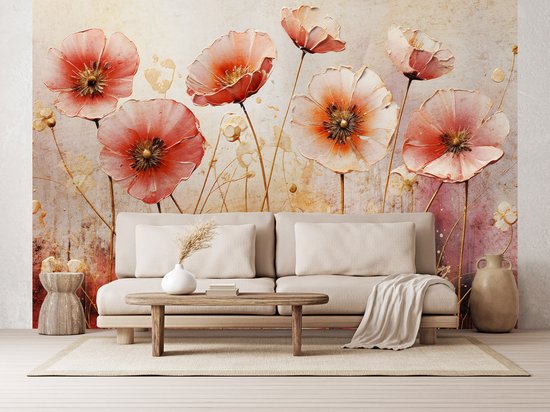 Fotobehang - Bloemen - Floraal - Poppy - Bloem - Planten - Vliesbehang ...