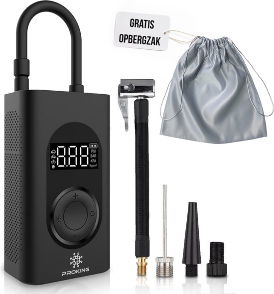 PROKING Elektrische Pomp | Draadloze Compressor -Fietspomp - Autopomp - Bandenpomp -... | bol