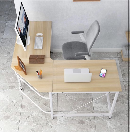 Computertafel hoekbureau in L-vorm, grote gamingtafel, L-bureau, pc ...