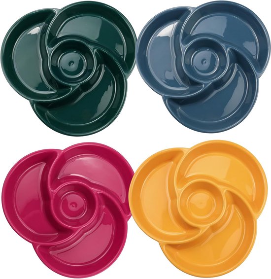 Snack Bowl with Compartments Snack Plate with Snack Plate Divided Snack ...