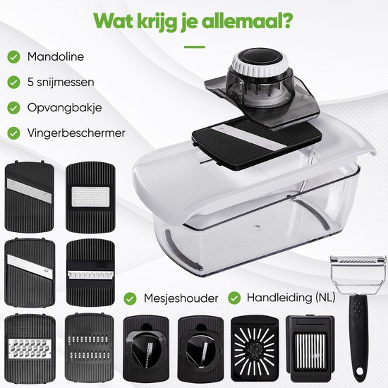 Stosh Mandoline - Groentesnijder - Uiensnijder - Spiraalsnijder - Rasp ...