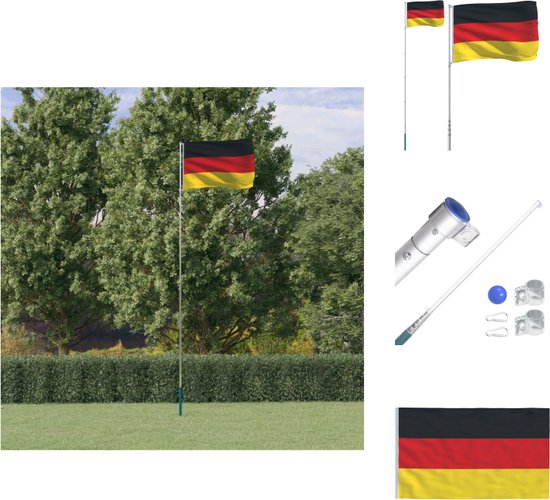 vidaXL Nationale vlaggenset - 90 x 150 cm - Duurzaam polyester - Aluminium vlaggenmast... | bol