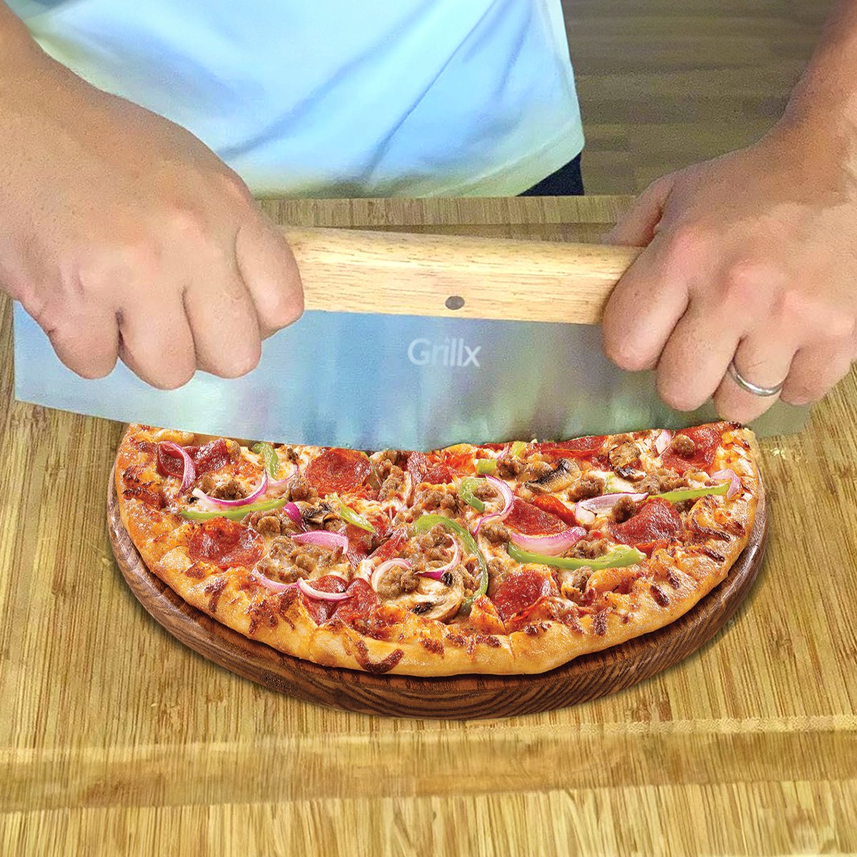 GrillX Luxe Pizzasnijder - Professioneel Pizzames - Incl. Beschermhoes ...