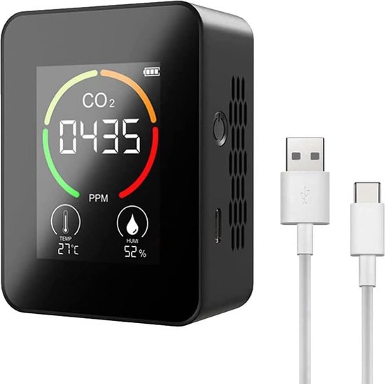 Equivera CO2 Meter - Luchtkwaliteitsmeter - CO2 Meter Binnen - CO2 Melder | bol