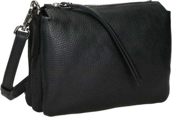 Gianni Chiarini Kleine Crossbodytas / Schoudertas Dames - Leer - Three - Zwart | bol