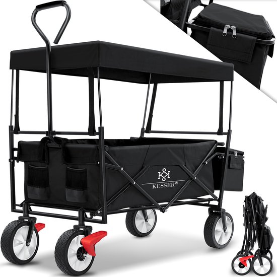 KESSER® Bolderkar opvouwbaar Bolderwagen tot 100 kg draagvermogen - Strandkar met... | bol