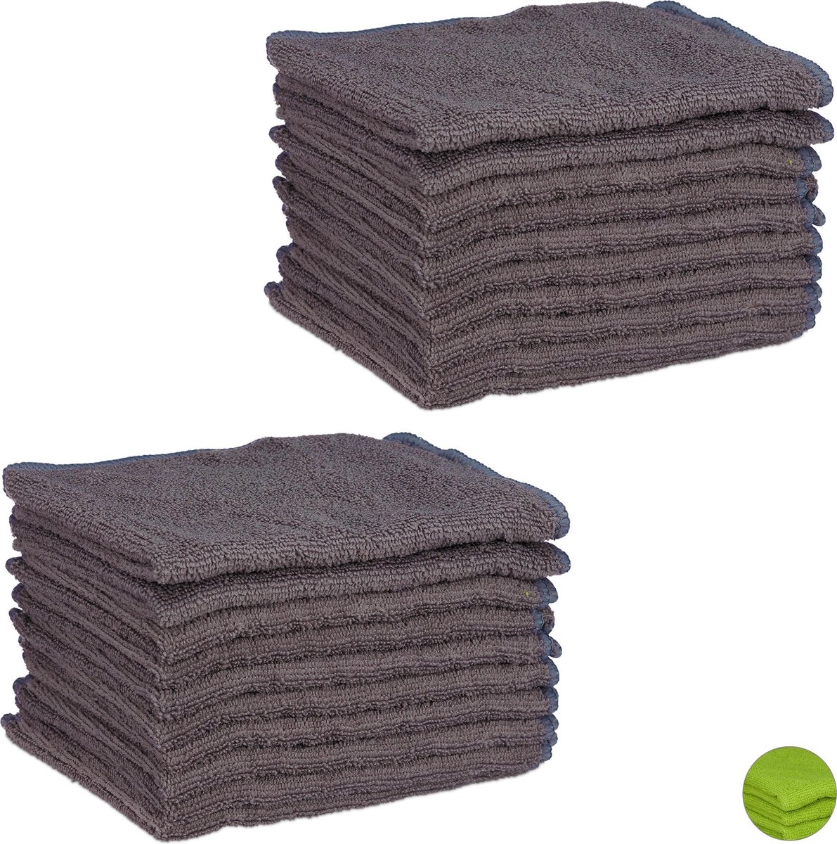Relaxdays 20x microvezeldoek grijs - microvezeldoekjes - wonderdoekjes ...