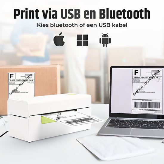 REMMA® Labelprinter - labelmaker - verzendlabel printer - Bluetooth ...