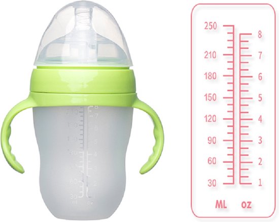 LuxeBass Babyfles met Handvaten | Voedingsfles Melkfles voor Baby ...