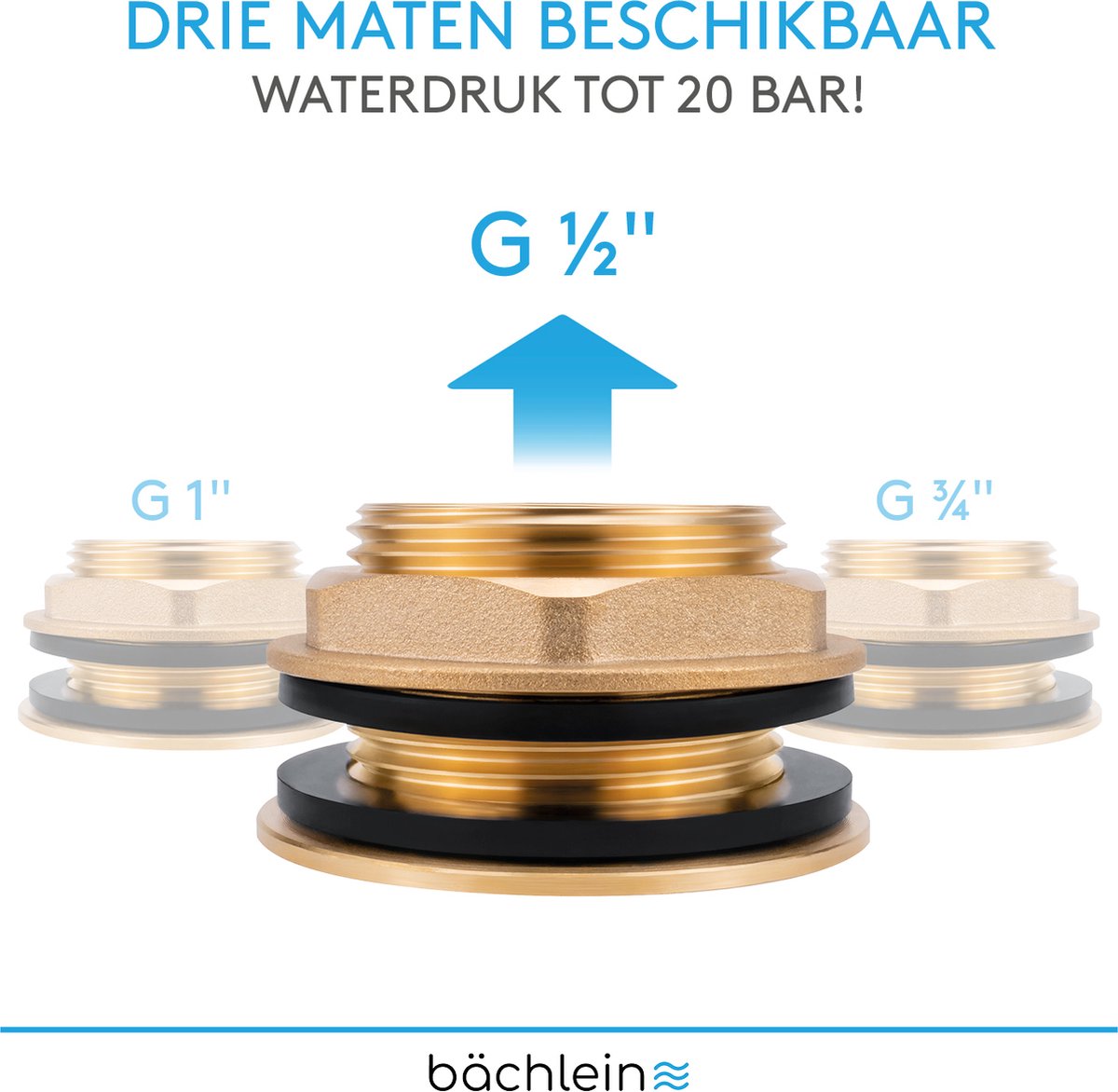 Bächlein Universele Regenton Doorvoer - Messing Tankdoorvoer als ...