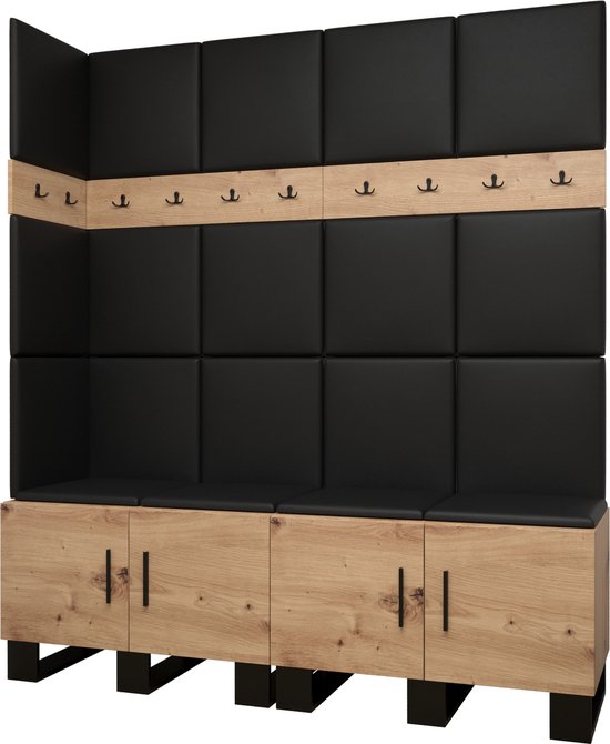 Garderobekast Ganggarderobe Compacte garderobe Vestibule Wandkast Plank ...