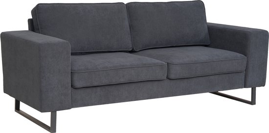 Zitbank Zora 2,5-zits antraciet ribstof bank stof bankstel | bol