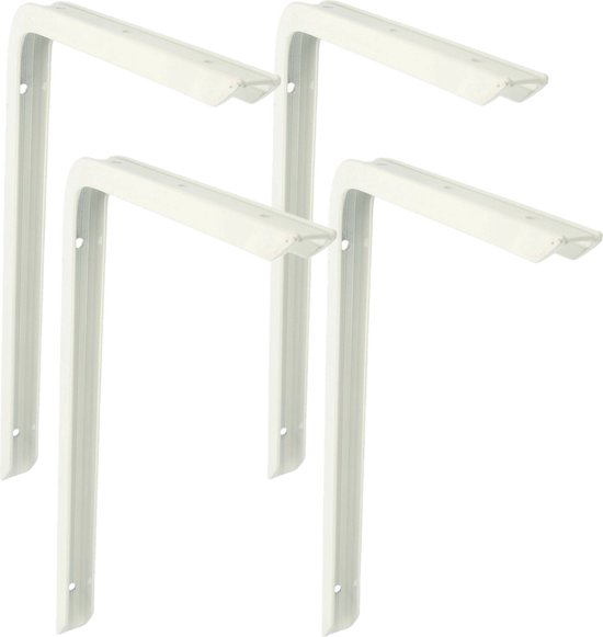 AMIG Plankdrager/planksteun - 4x - aluminium - gelakt wit - H350 x B200 ...