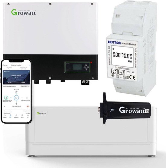 Growatt SPH3600 3.6kW Hybride Omvormer Met 2.56kWh Thuisbatterij | bol
