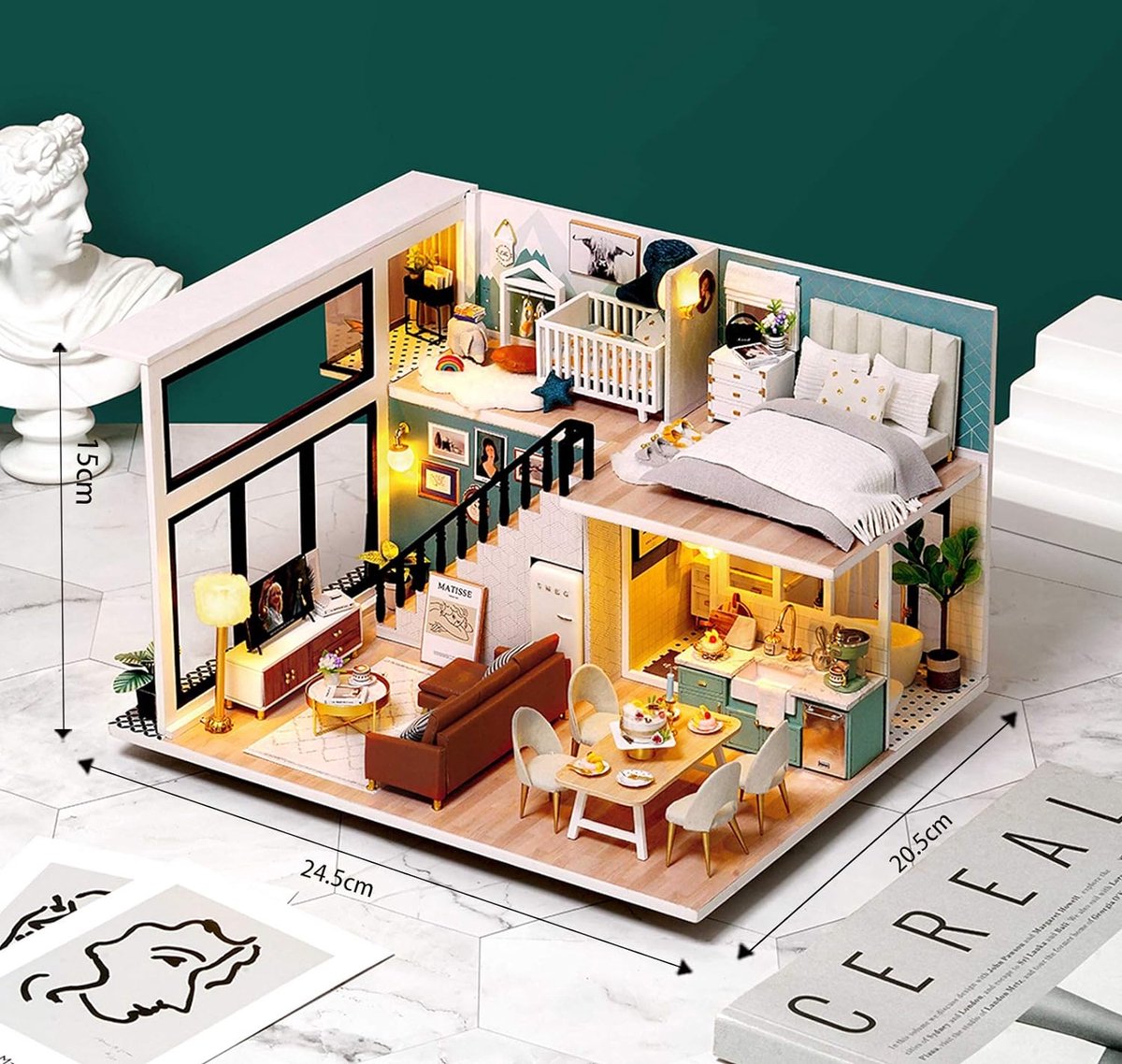 DIY Miniatuur Poppenhuis Kit met Muziek DIY Miniatuur Huis Kit met ...