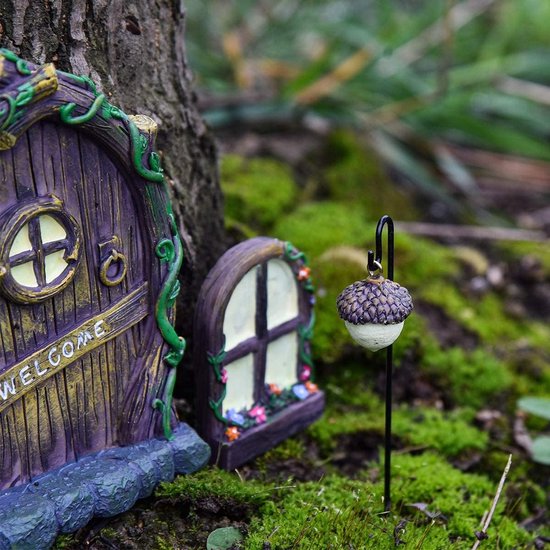Tuinbeelden 4 stuks, Fairy Garden Sculpture, Miniatuur Standbeeld ...